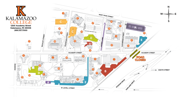 Campus Map for Kalamazoo College - About Kalamazoo College